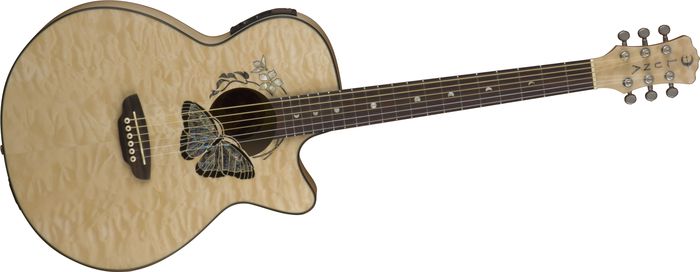 Luna Guitars Fauna Butterfly Acoustic-Electric Guitar Transparent ... Luna Guitars Fauna Butterfly Acoustic-Electric Guitar Transparent ...
