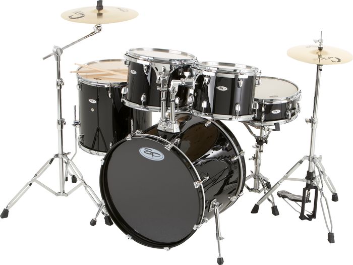 Sound Percussion Pro 5-piece Drum Set With Cymbals Black | Shufflelist